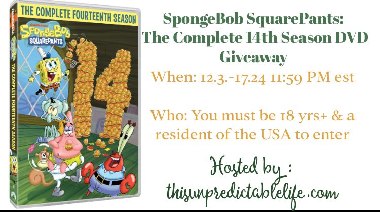 SpongeBob SquarePants: The Complete 14th Season DVD Giveaway - Rafflecopter